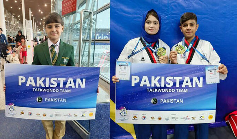 Three Pakistani siblings bag four medals at taekwondo championship ...